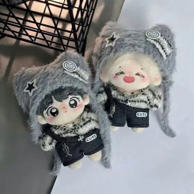 新品10cm棉花娃娃Y2K灰色机能风奶酷小猫10cm海星体娃娃又奶又酷