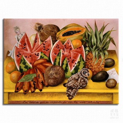 生命的开启Frida Kahlo 弗里达E 装饰画 水果 墨西哥 客厅 餐厅