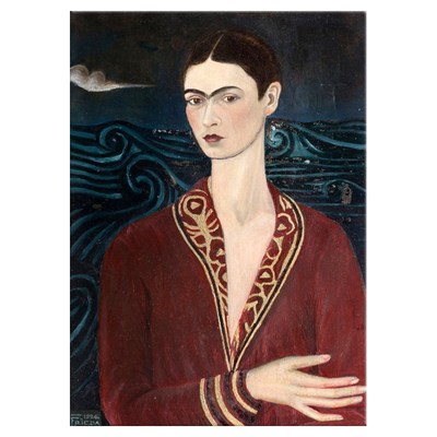 穿天鹅绒的c自画像1 Frida Kahlo 弗里达 阁楼美术馆艺术装饰画