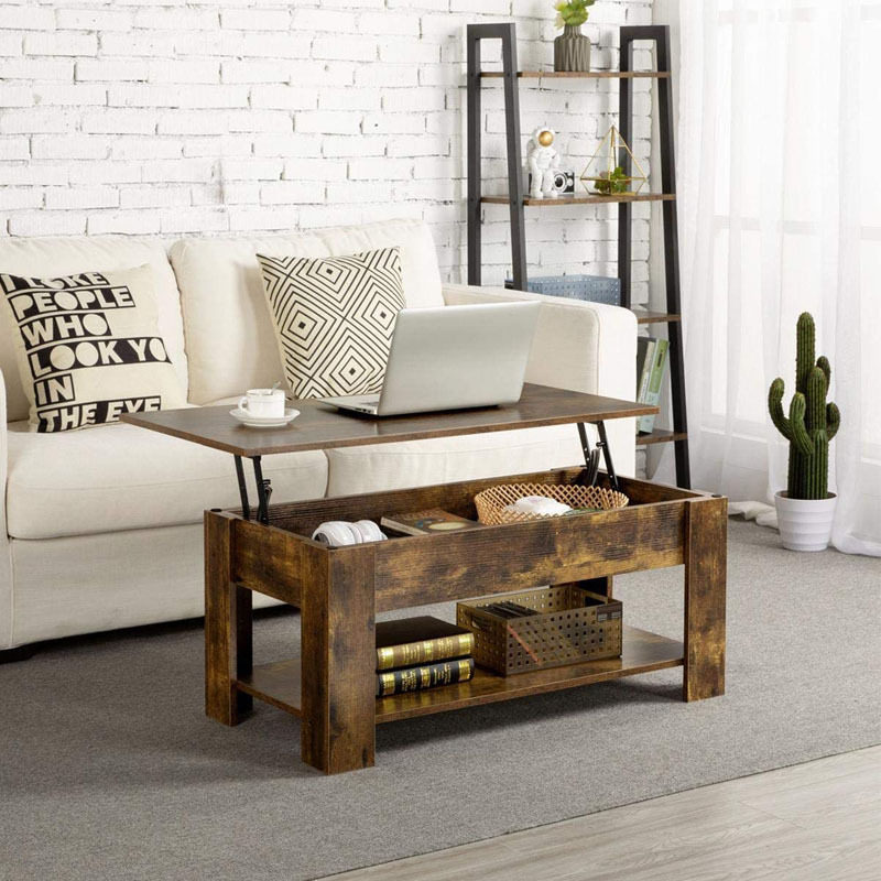 北欧简约小户型出租公寓用升降茶几多功能餐桌茶几两用客厅茶几