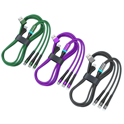 USB二拖三100W超级快充数据线