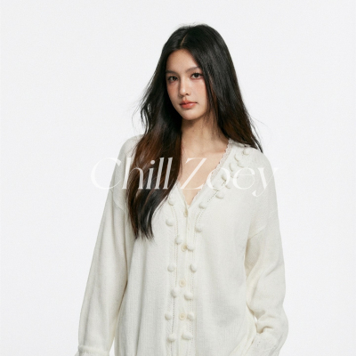 CHILLZOEY花叩雨窗针织衫