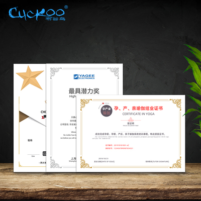 极速15 Sheets Honor Certificate Blank PJaper Instruction Che