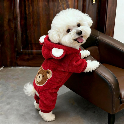 狗狗衣服秋冬季保暖加厚小熊棉衣