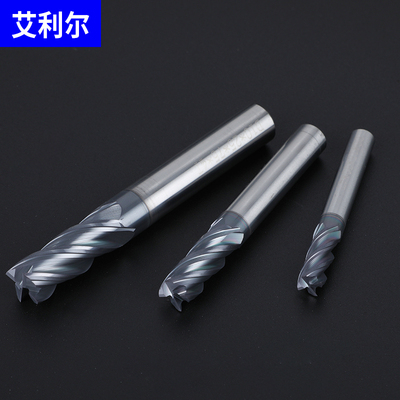 60度钨钢合金铣刀4刃涂层钢用直柄立铣刀加长四刃平刀CNZC数控刀
