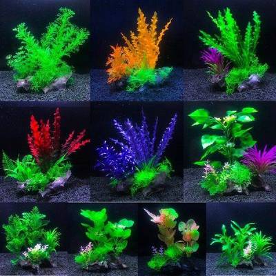 新品Aquarium Plants Artificial Fish Tank DMecorations Plasti