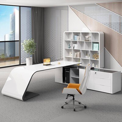 广DBT东办简公家具老板桌约现桌代办公桌椅组合烤漆意Z总裁创大班