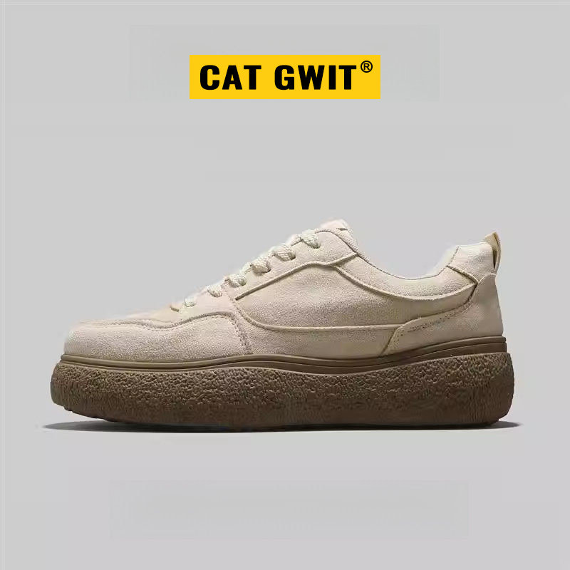 CAT GWIT复古厚底德训鞋男2026夏季新款日系米色时尚百搭运动休闲