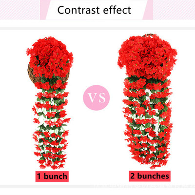 极速5 Petals Orchid Violtet Artificial Flower Wall Hanging B