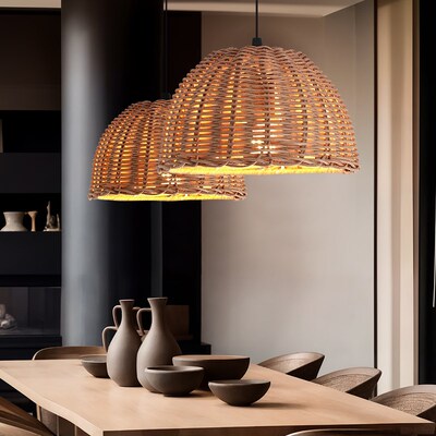 采购产品Wabi-Sabi风格吊灯,覆古B&B餐厅灯,禅宗茶室编织灯,中世