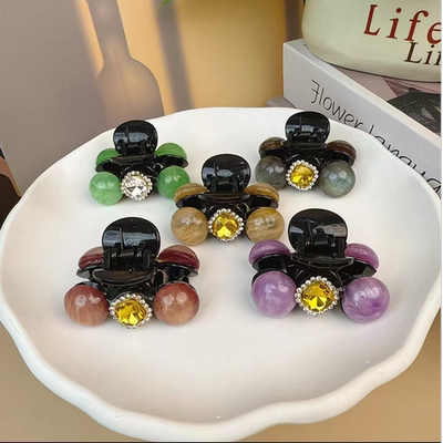 韩国高级感安哥拉红水钻发夹