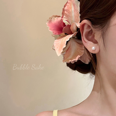 罗马花园粉色鸢尾花抓夹头花