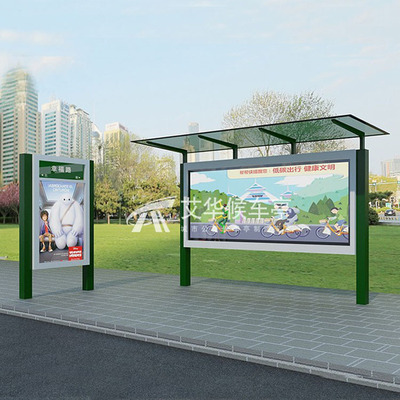 户外广告灯箱宣传栏候车亭制作 不锈钢候车厅厂家直销