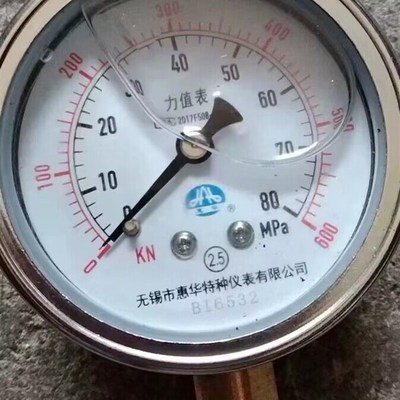 耐震压力表 800bar 12000psi 充油型 68mm 立式螺纹M14x1.5 80mpa
