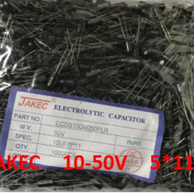 JAKEC全新铝电解电容 50V10UF 50V 10UF 1000PCS/包=24元