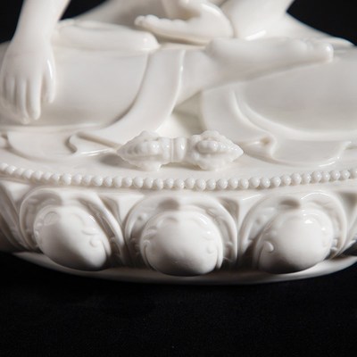 德化陶瓷 释f迦牟尼佛桌面摆件 客厅装饰玄关电视柜工艺品家居饰