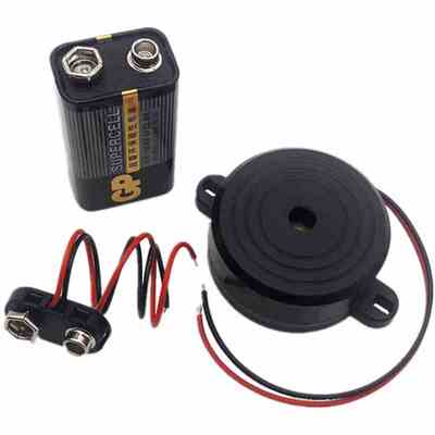 学生DIY报警器作业通断检测蜂鸣声Buzzer万用表9Vv电池笔查线喇叭