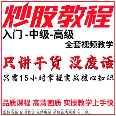 2025新手炒股视频教程股票游资悟道心法股市入门技术分析培训网课
