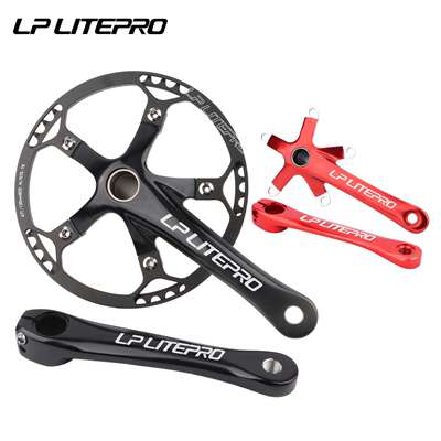 LPlitepro折叠车中空一体曲柄铝合金牙盘带中轴53齿5658T盘
