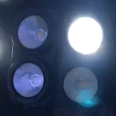 4X100W LED观众灯4眼帕灯双色舞台染色灯声控爆闪面光线性调光灯