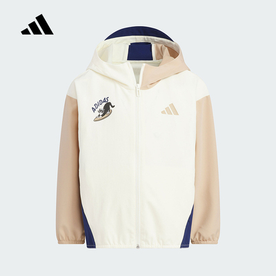 adidas阿迪达斯小童速干梭织连帽外套秋季卡通印花梭织夹克KC2792