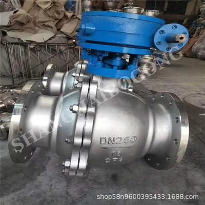 Q341F-64R涡轮软密封法兰球阀DN150不锈钢法兰球阀