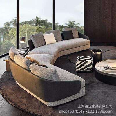 意大利米洛提意式极简别墅平层客厅创意设计师组合Lawson布艺沙发