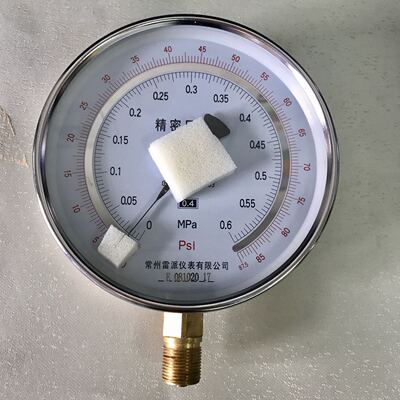 精密压力表 0-0.6mpa 雷派 87.5psi 双刻度 直径150mm 精度0.4级
