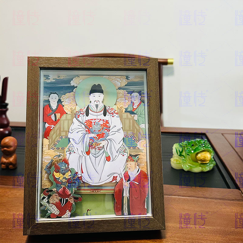 文昌帝君金榜题名画像非遗剪纸立体相框摆件家居书房桌面装饰摆台