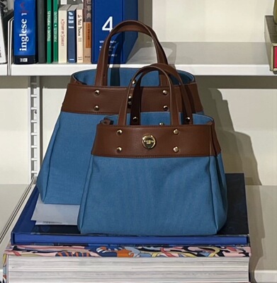 FIBRENO 中号限量版托特帆布包 迪拜蓝色