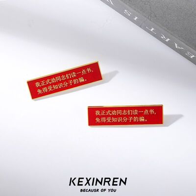 个性文字劝学徽章免受骗金属学生励志胸牌胸针送好朋友开学季礼物