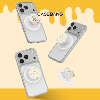 CASEBANGx迪士尼联名小熊噗噗-历险记系列磁吸气囊手机伸缩可拆卸防摔卡通支架