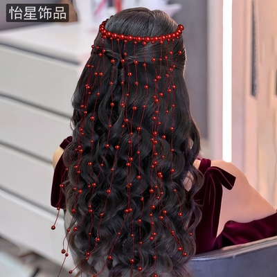 网纱珍珠奢华宴会女唯美发饰