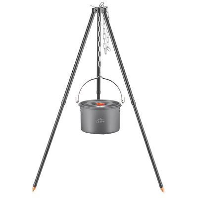 户外三角吊锅支架露营野s炊烧烤三脚架便携折叠焚火台篝火架柴火