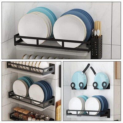 Hanging Dish Drying Rack vWall Mount with Utensil Holder,Hom