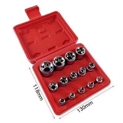 14PC Professional Sockets E4-E24 Torx Torque Bits Tool.s Set