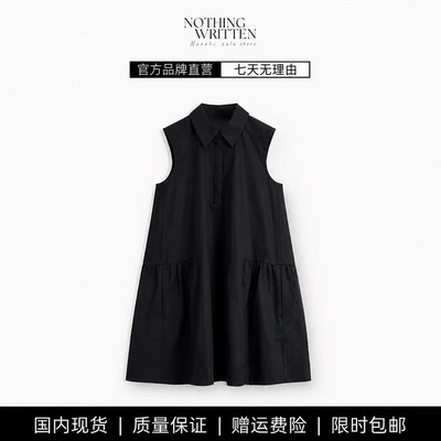 【现货】NOTHING WRITTEN标准版型无袖衬衫式迷你连衣裙夏季新品