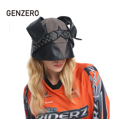 GENZERO星星铆钉比格耳朵渔夫帽