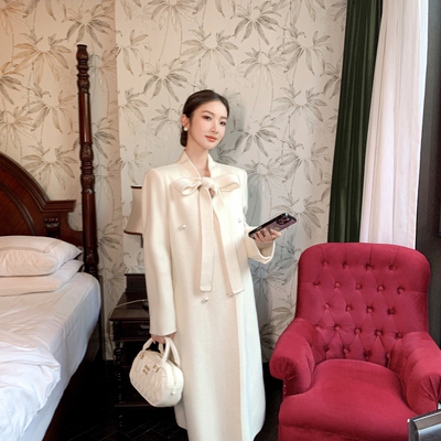 99索菲特-冬上新法式优雅长款气质设计感羊毛外套100绵羊毛25028