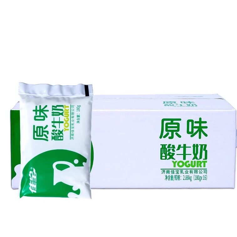 佳宝 原味酸奶风味发酵乳 180g*16袋/箱(原箱发货)