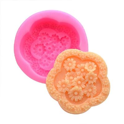 极速DIY Handmade Flower Shape Silicone Soap Mold UCupcake Ba