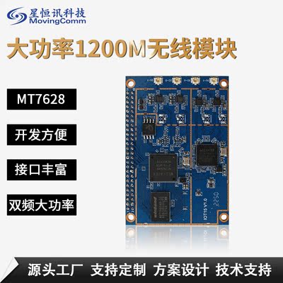 MT7628方案1200Mbps双频WiFi5大功率27dBm双频wifi模块路由模组