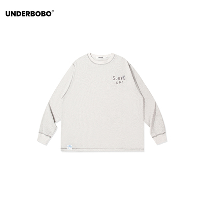 UNDERBOBO华夫格圆领长袖T恤男女