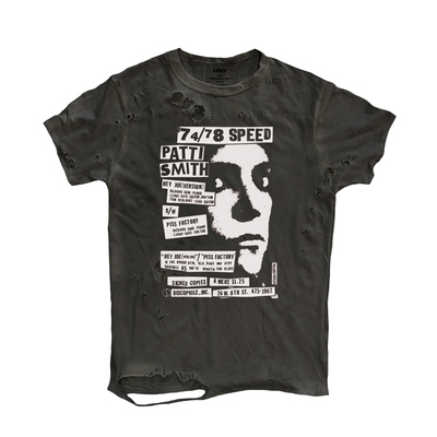 十卟SHIBU帕蒂·史密斯Patti Smith黑白艺术风穿搭ins潮流短袖T恤