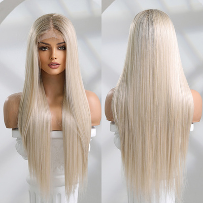 Wig, female long hair, invisible and seamless simulated hair
