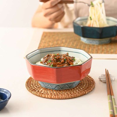 Xitian Muyu Qingyun Octagon BowlC Soup Bowl Household Vintag