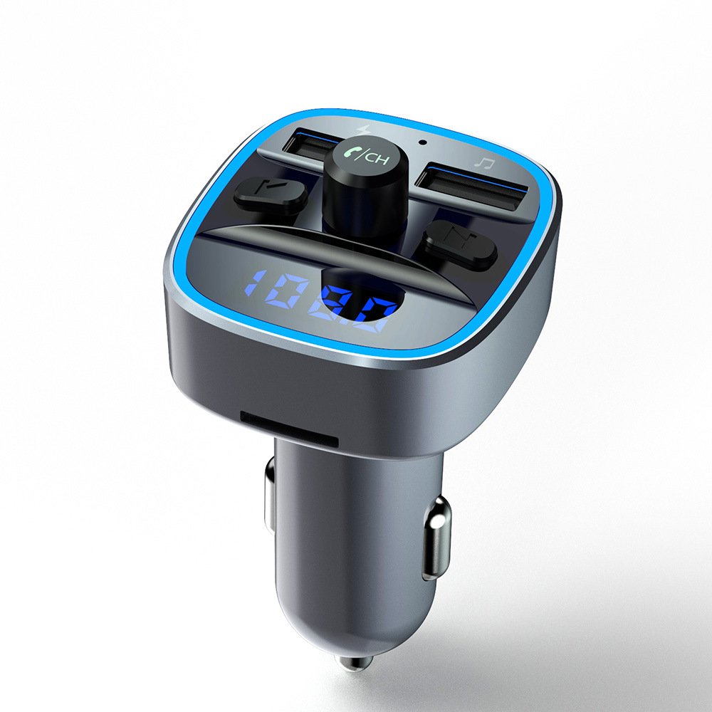 T25充电器电压检测FM发射器免提电话车载蓝牙mp3点烟器式车载MP3
