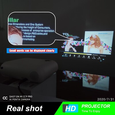 P62 Mini Projector, 720Pv 3000 Lumens LED Video Beamer Movie