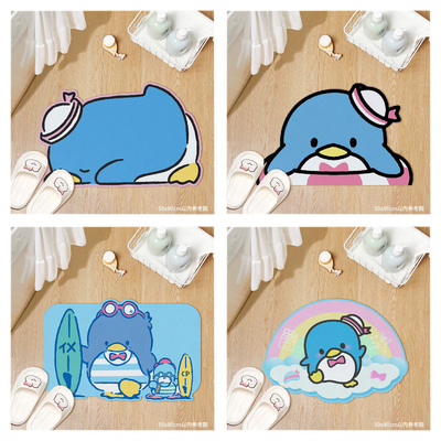 卡通可爱企鹅山姆硅藻泥地垫