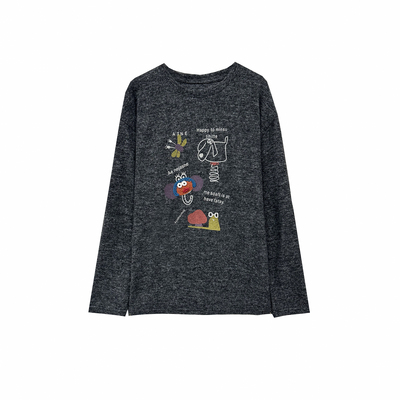 【小田tia专享】磨毛绒 JU舒服 休闲卡通~百搭打底衫T恤女